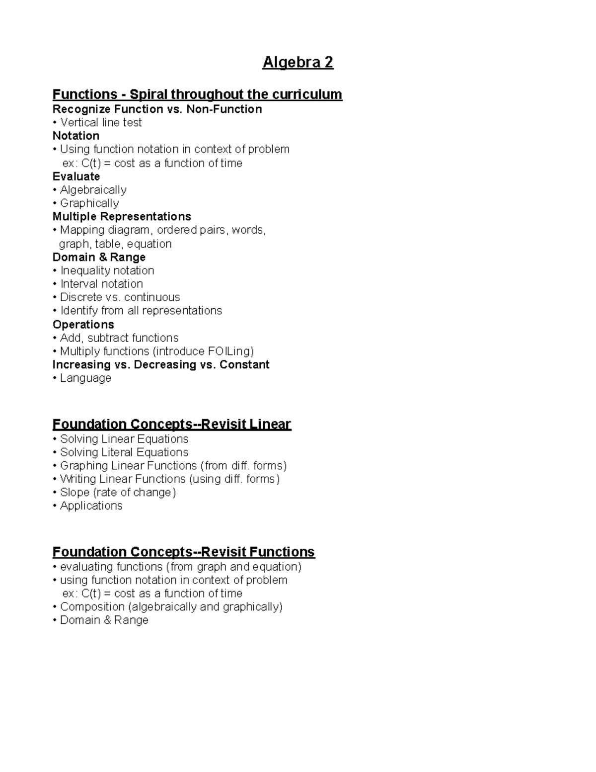 Algebra 2 Teaching Guide: Functions, Equations, and Graphs - Studocu
