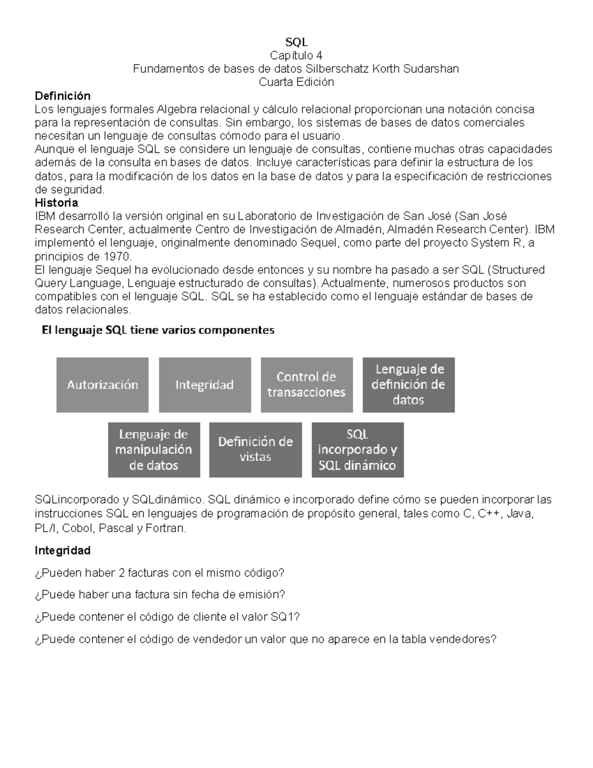 SQL 4: Fundamentos de Bases de Datos - Material de Repaso - Studocu