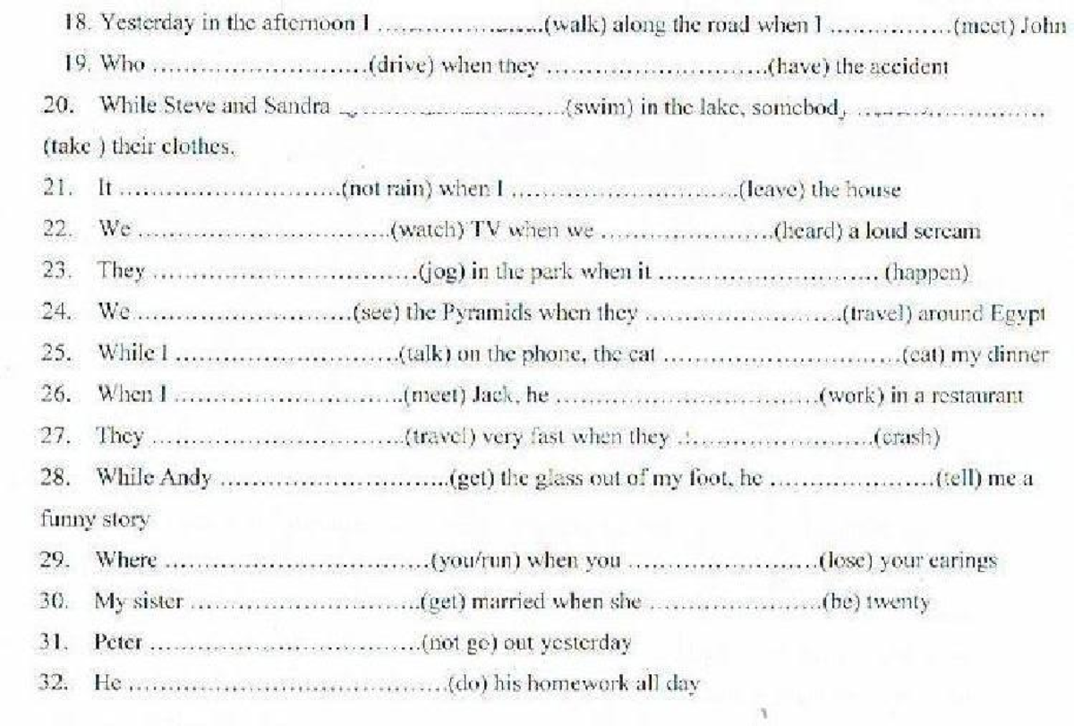 Past Simple Exercise: I8 - Practice with Yesterday's Events - Studocu