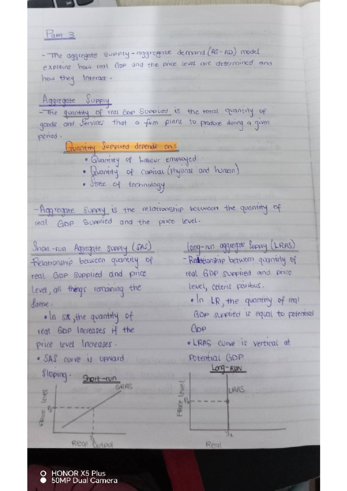 ECO 301: Aggregate Supply & Demand Model Summary Notes - Studocu