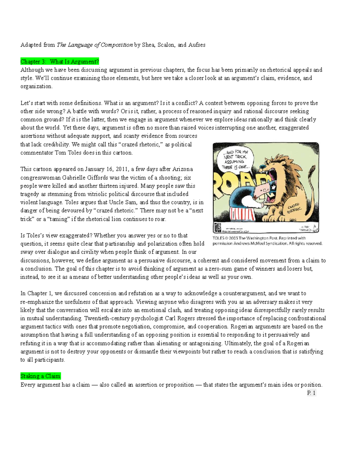 Chapter 3: Understanding Argument - Notes from TLOC 2025 - Studocu