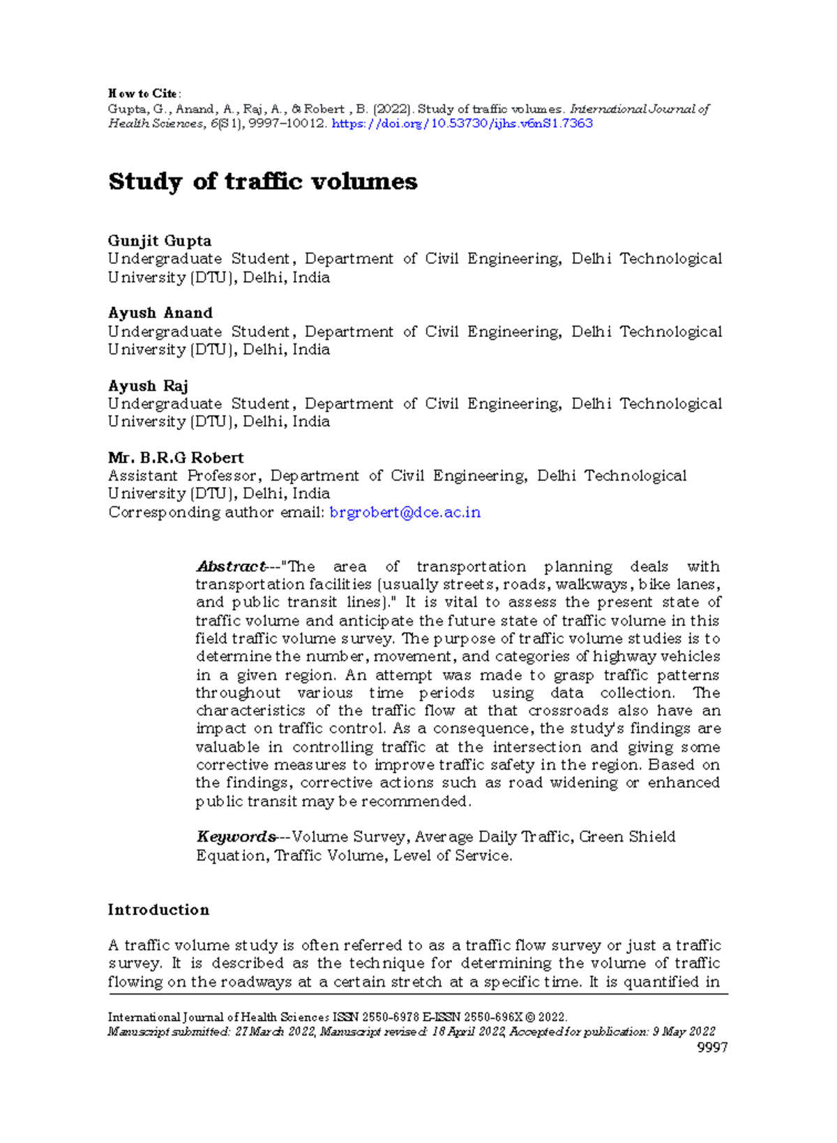 Traffic Volume Study: Analysis and Recommendations for NSP to Pitampura ...