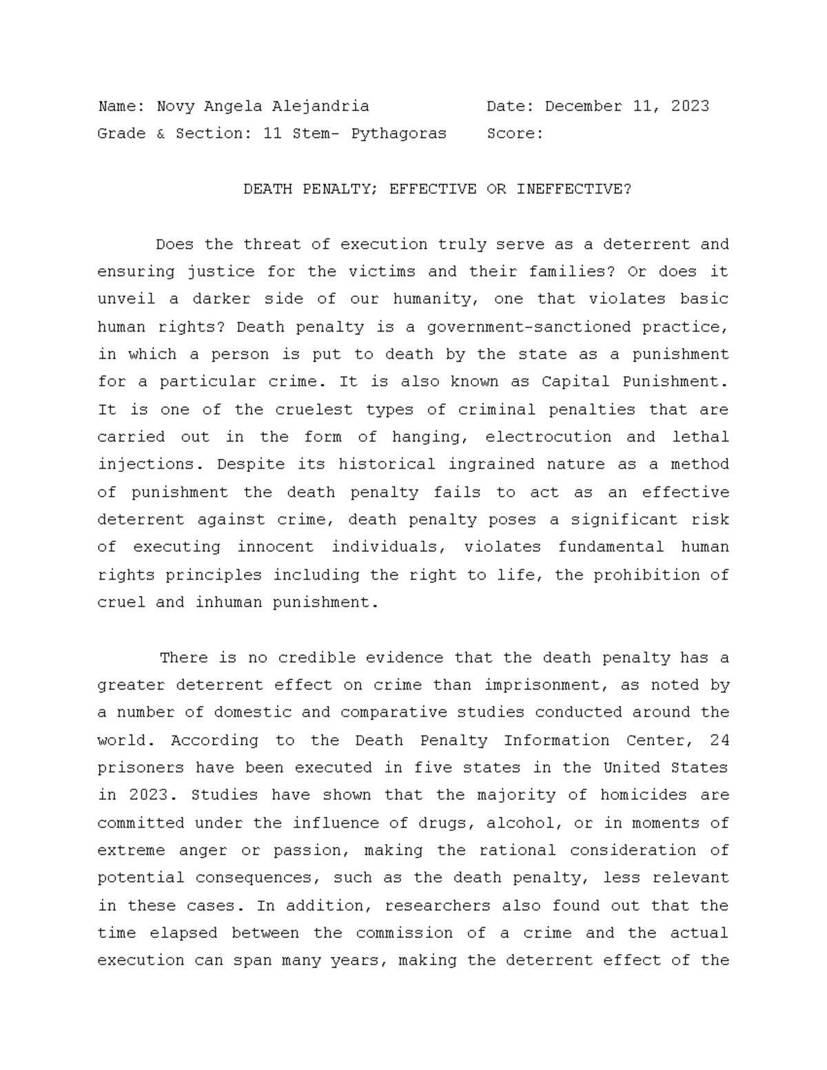 11 Pythagoras: The Death Penalty Debate - Deterrent or Human Rights ...