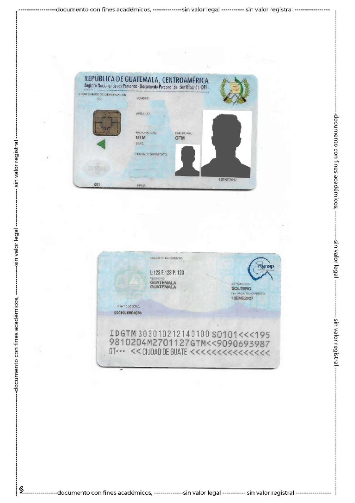 Plantilla de DPI - Documento Personal de Identificación en Guatemala ...