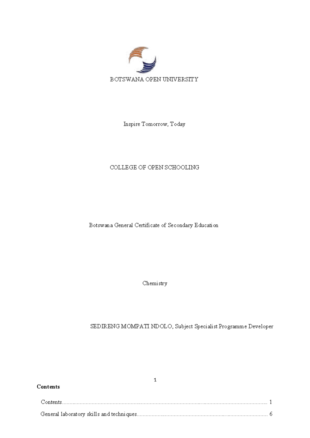 BOU SDA Chemistry 2021 Final Exam Study Guide - Studocu