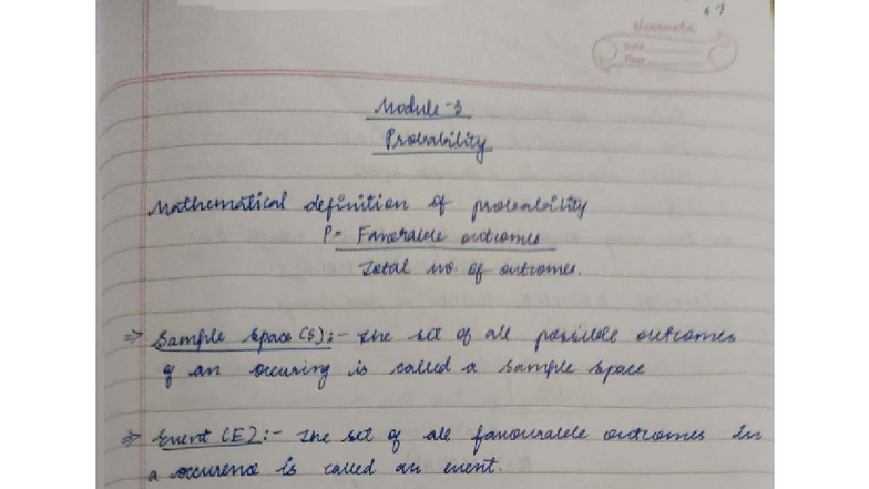 Module 3 - Probability Concepts and Definitions Notes - Studocu