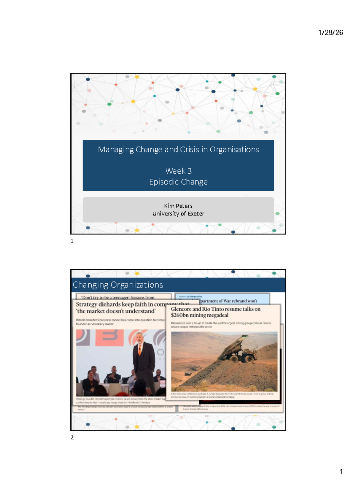 Managing Change and Crisis in Organisations: Week 3 - Episodic Change ...