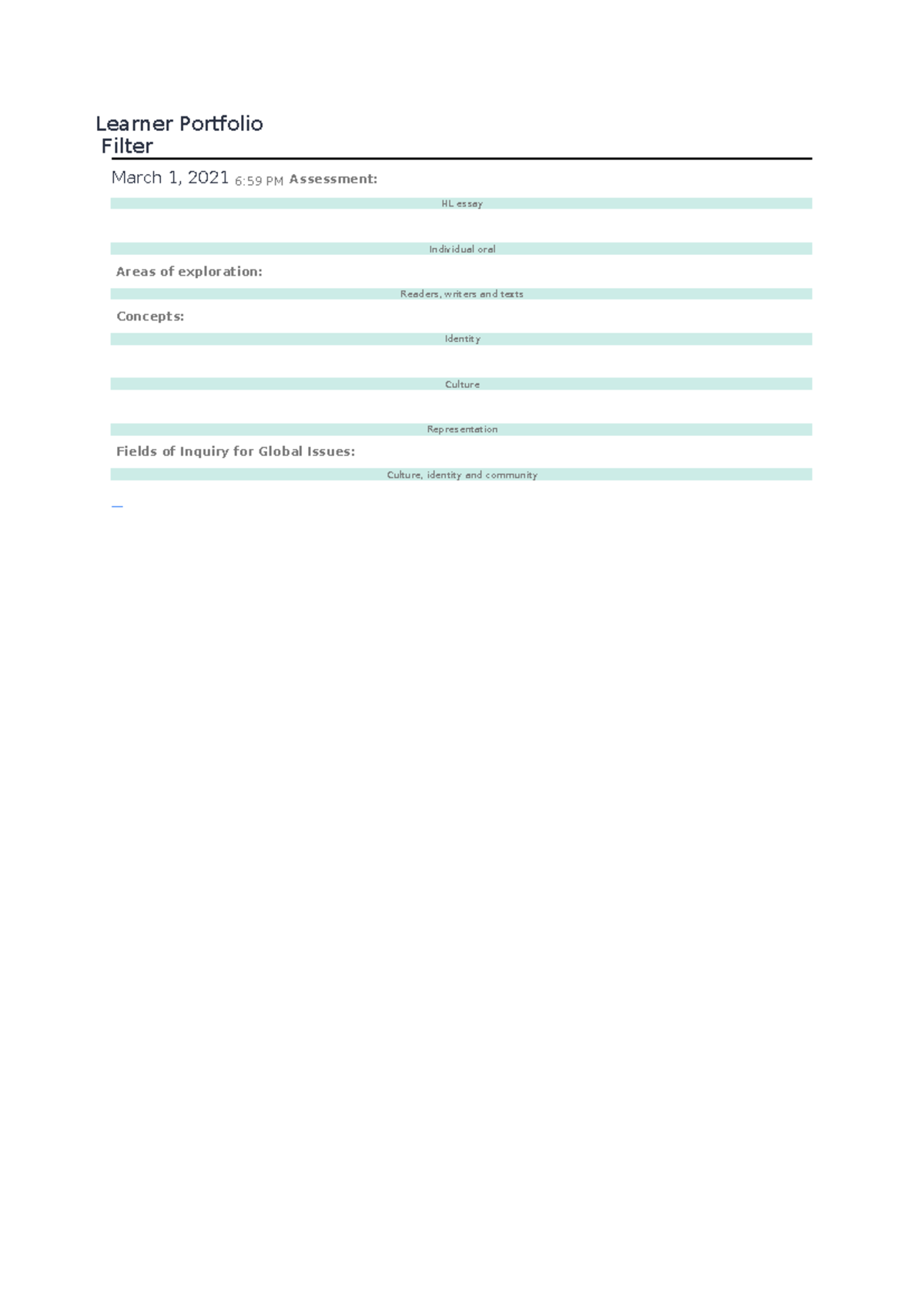 Learner Portfolio: HL Essay & Chapter Annotations Analysis - Studocu