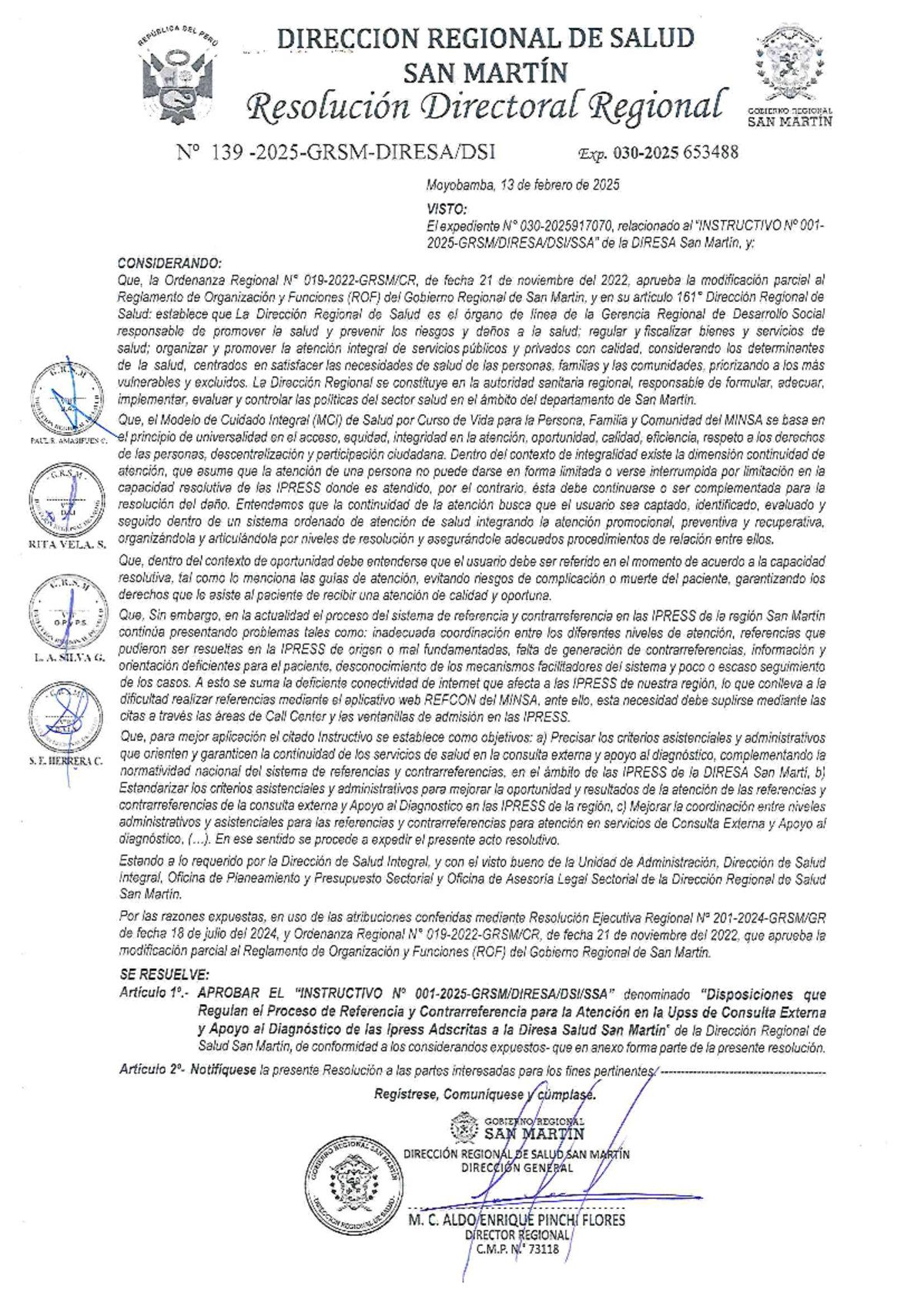 Resolución RD 139-2025-GRSM sobre Referencia y Contrarreferencia en ...