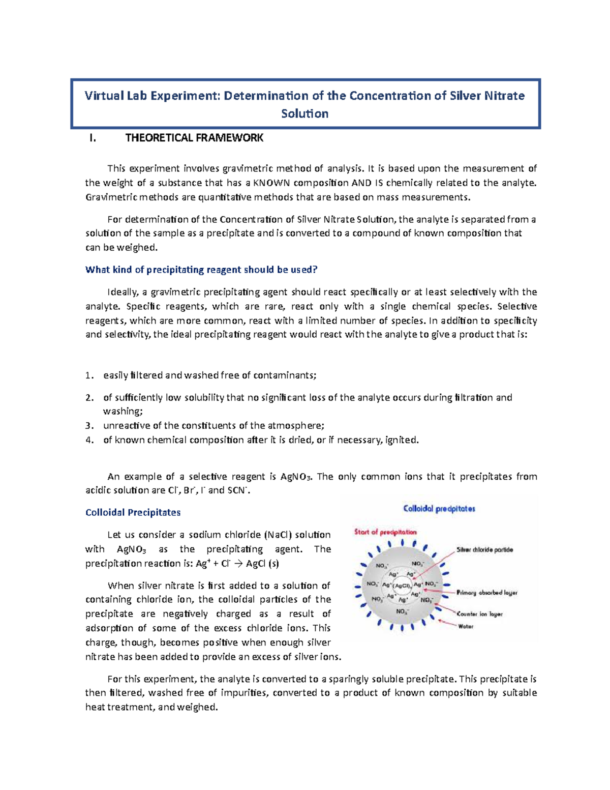 Virtual Lab Exp: Determining Concentration of AgNO3 Solution - Studocu