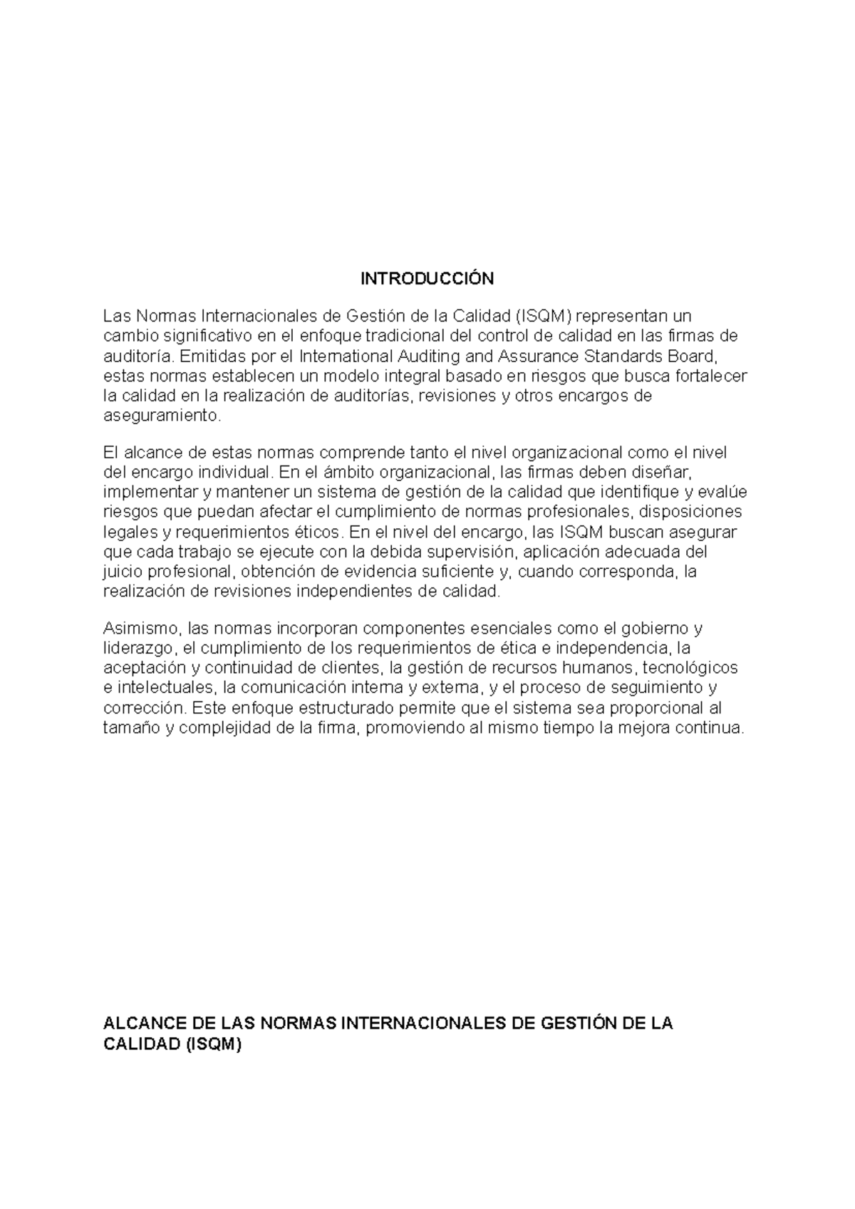 ISQM 2023: Normas Internacionales de Gestión de la Calidad en Auditoría ...