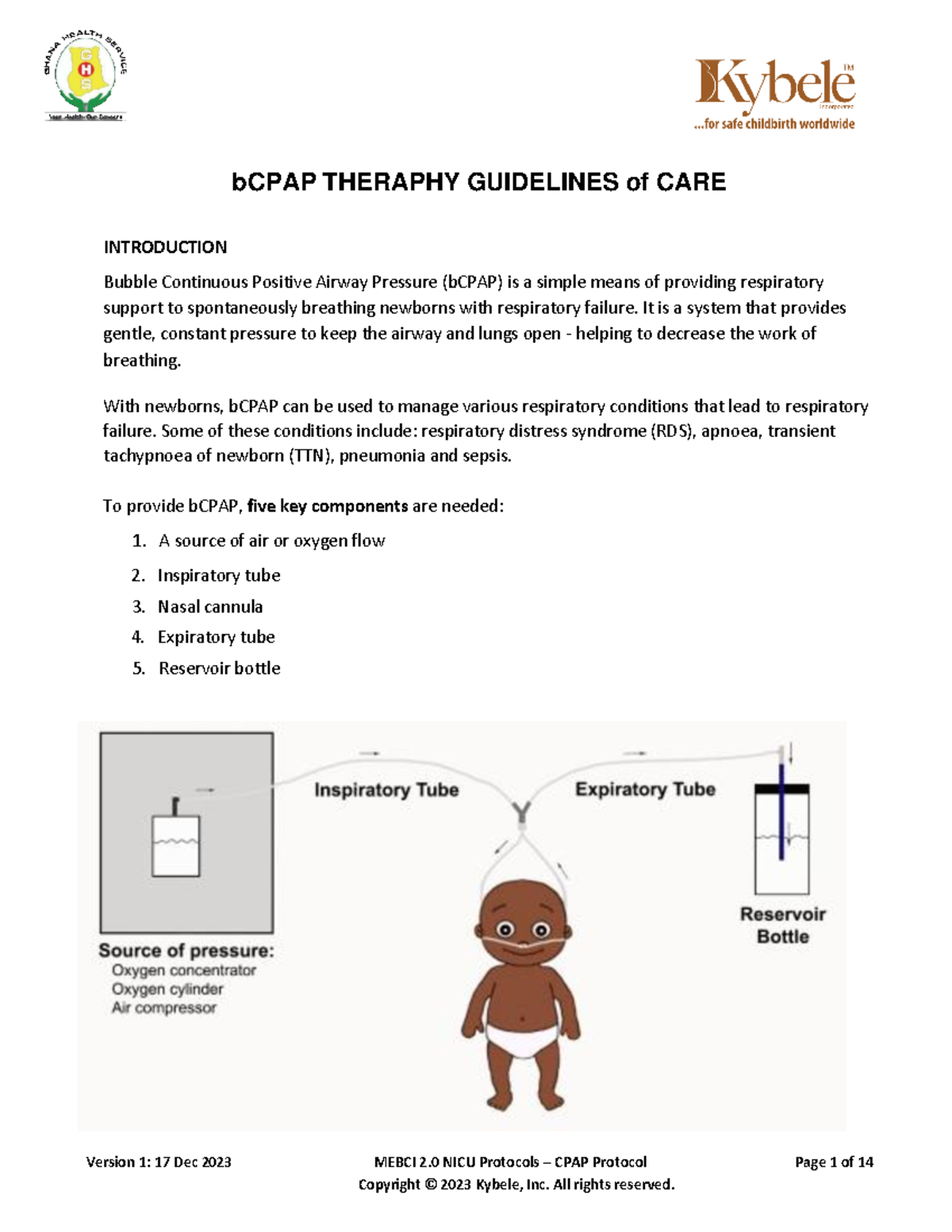 bCPAP Therapy Guidelines for NICU Protocols (MEBCI 2.0) - Studocu