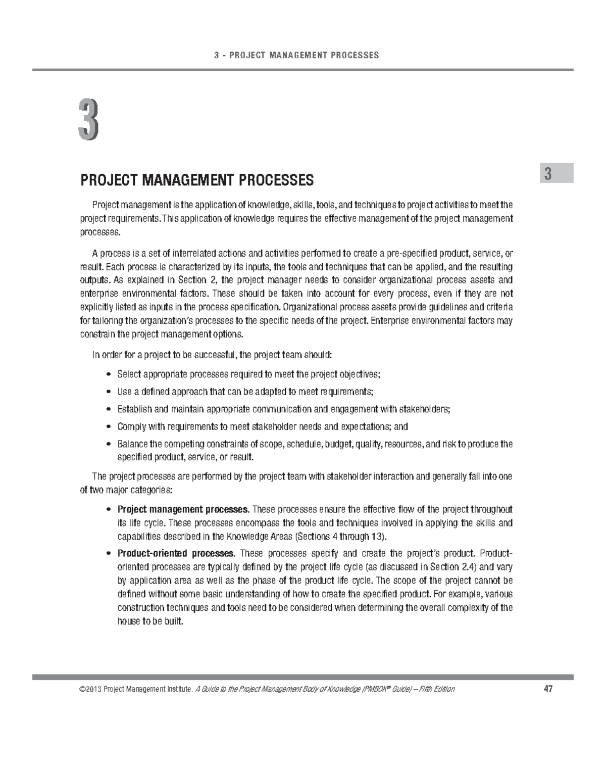 Chapter 3: Project Management Processes (PMI Guide) - Studocu
