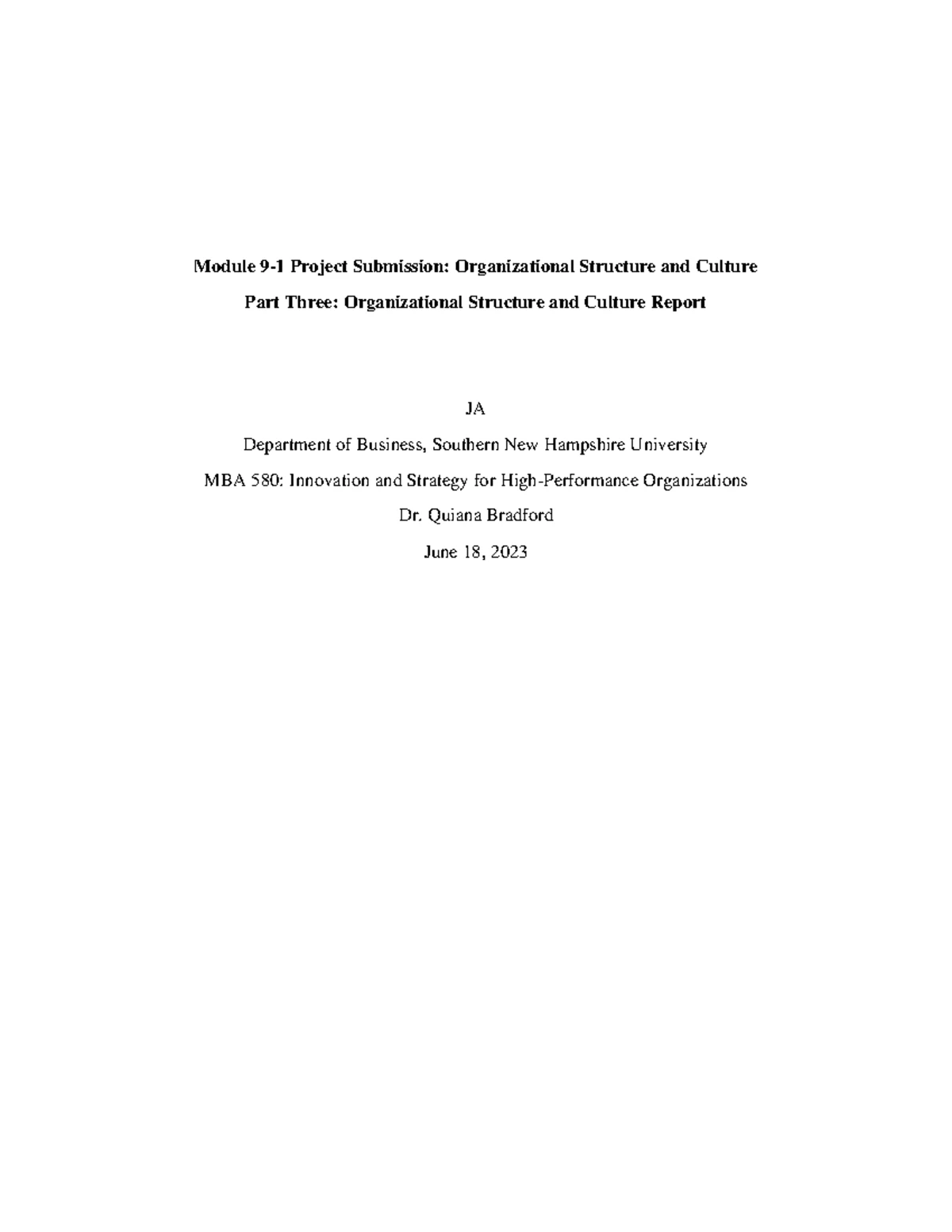 MBA 580 Milestone One - 3-1 Presentation Notes: Milestone One Southern ...