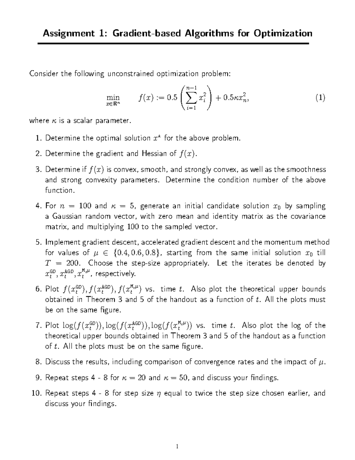 UG AI ML Algorithms Lab Assignments: Optimization & Regression Tasks ...