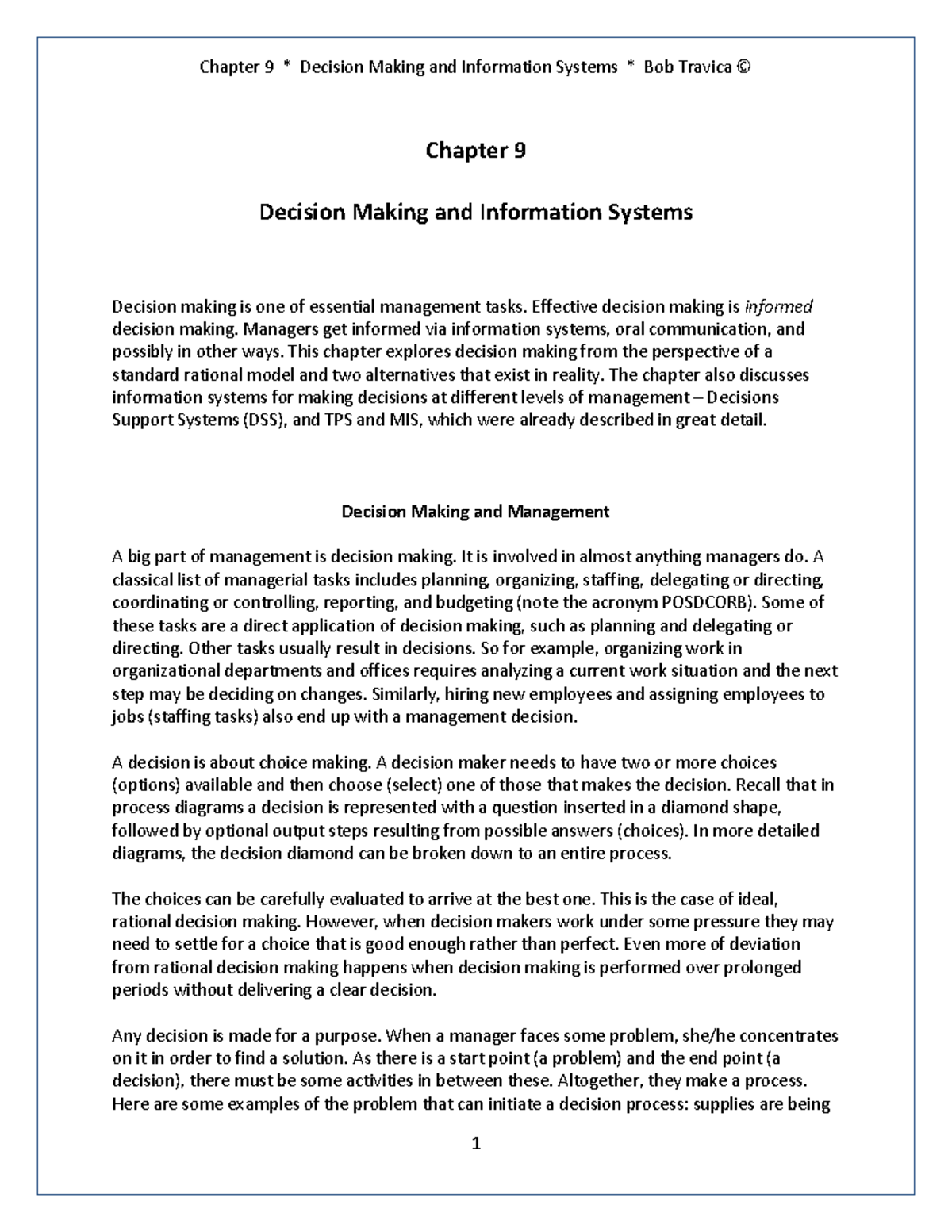 Handout #2.2 - Decision Making & Information Systems Overview - Studocu
