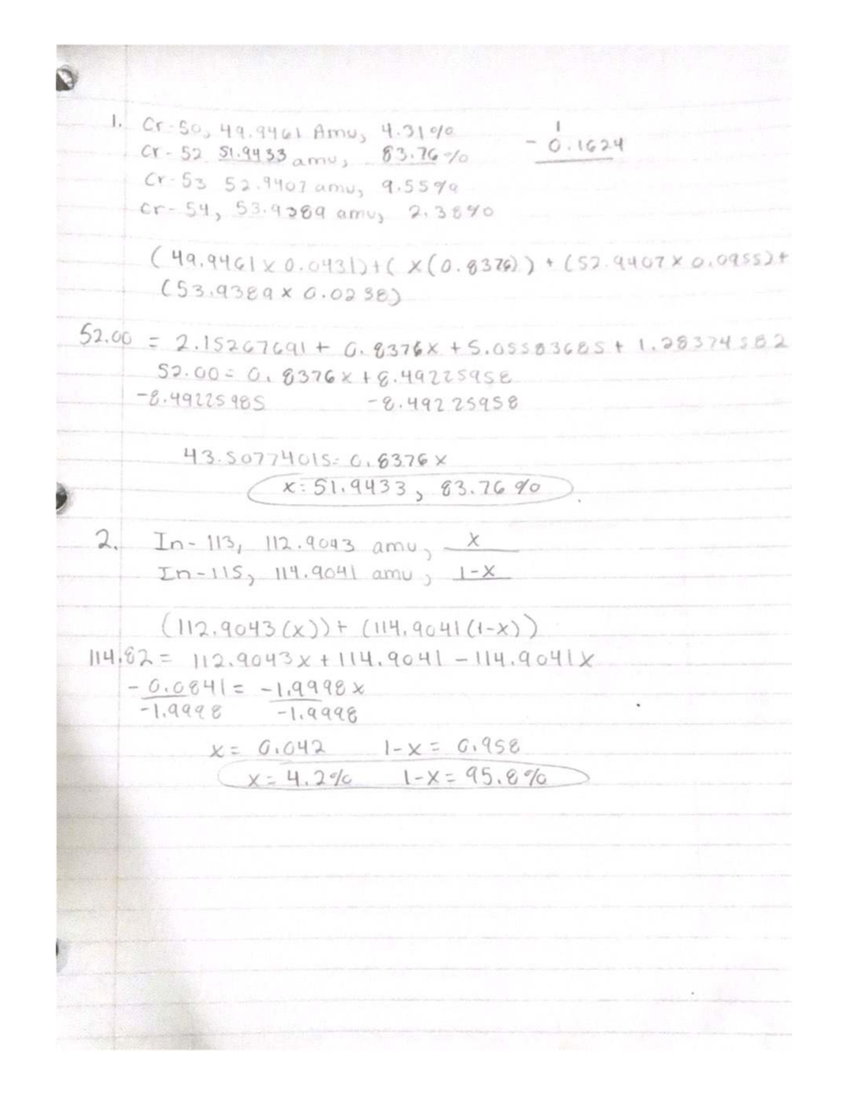 Chemical Composition Analysis: Cr and In Isotopes Calculations - Studocu