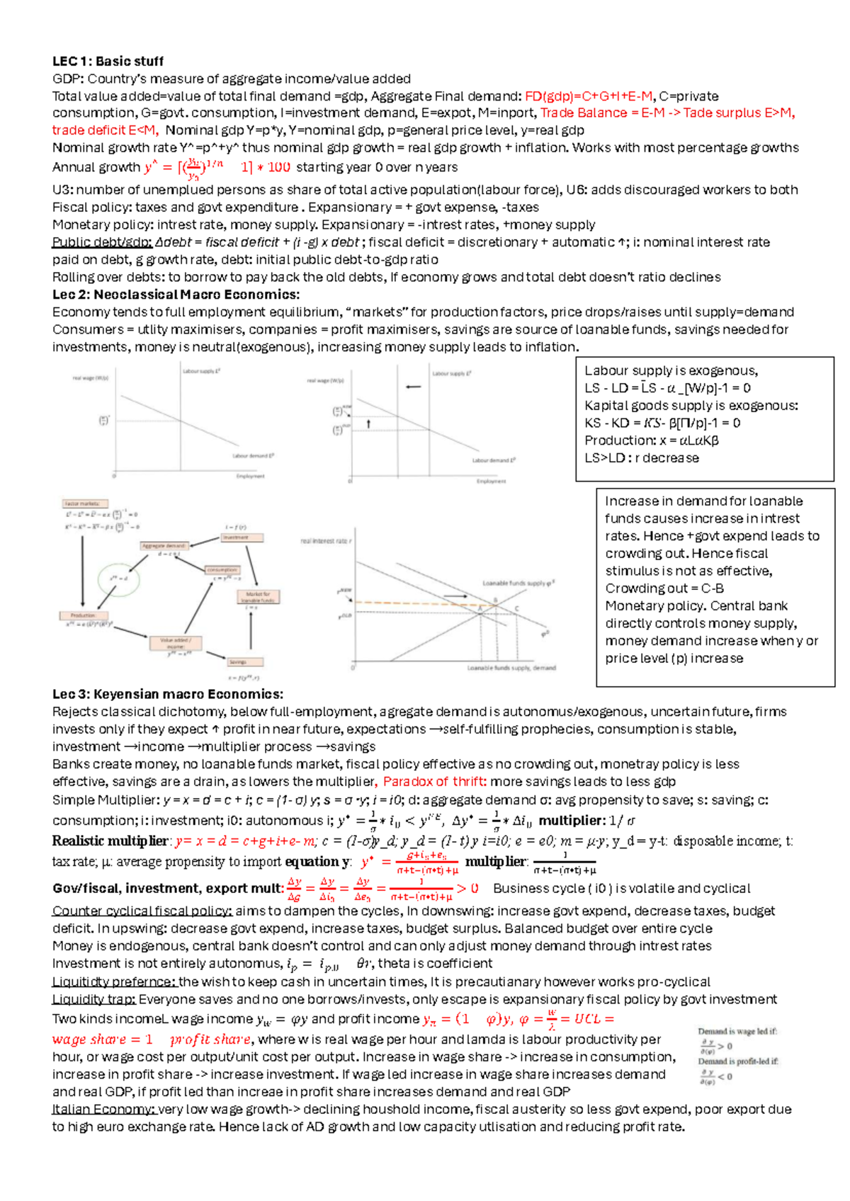 LEC 1-3: Macro Economics Overview & Key Concepts Cheat Sheet - Studeersnel