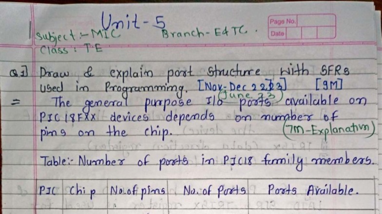 Unit 5 - Microcontroller Notes: Programming & Circuit Design - Studocu