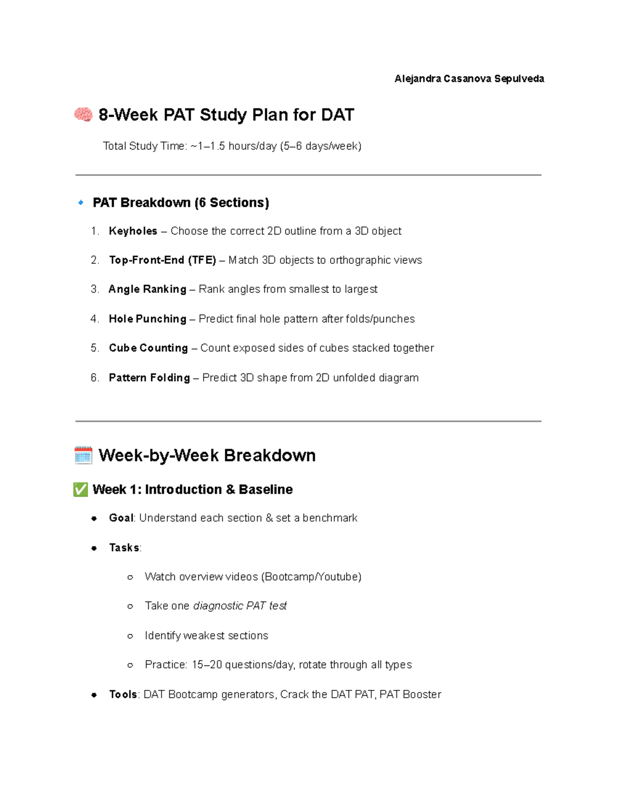 8-Week PAT Study Plan for DAT: Strategies & Techniques for Success ...