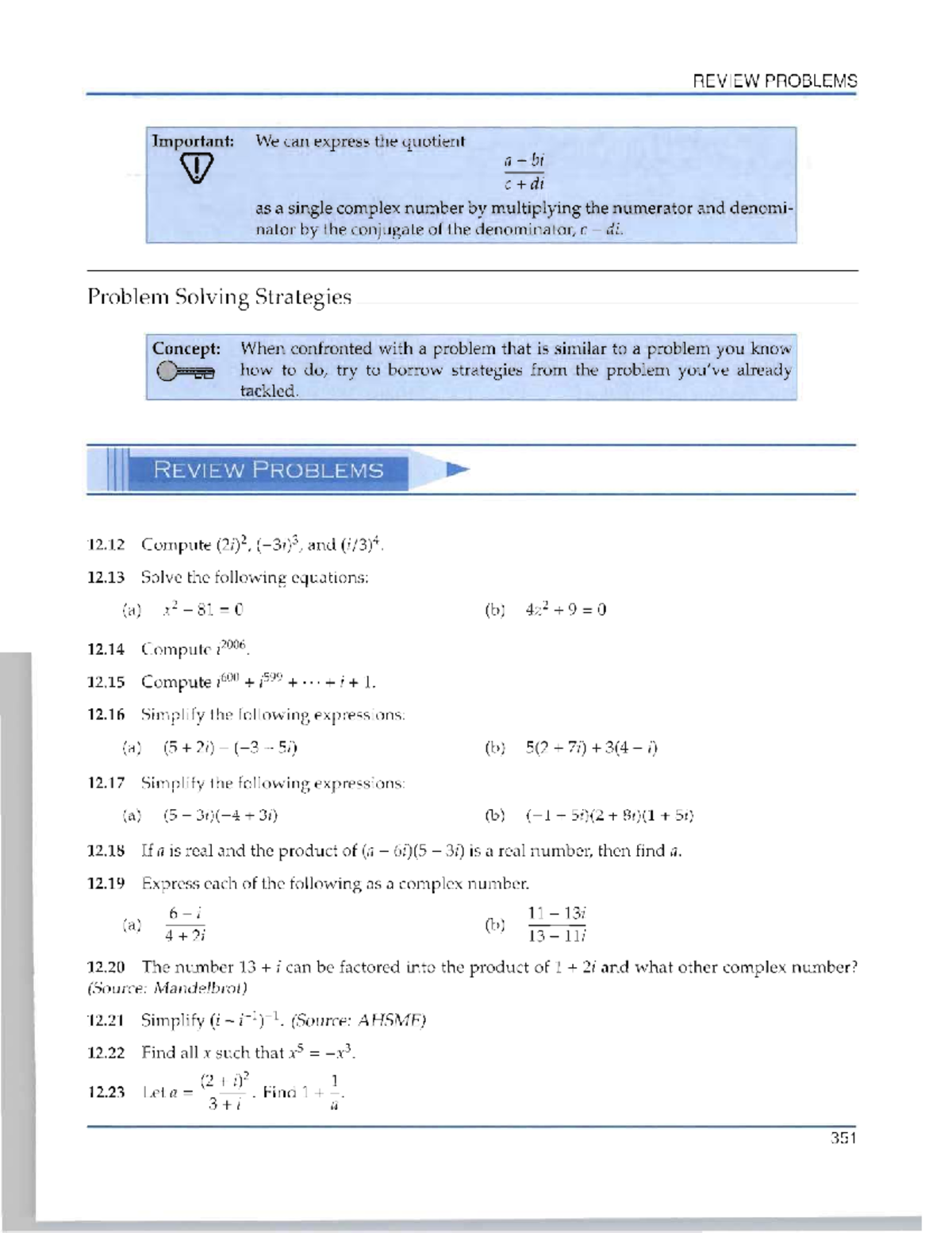 Complex Number Review Problems and Strategies - Studocu