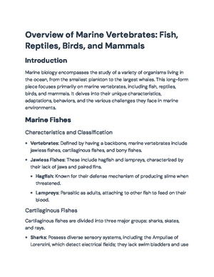 Comprehensive Study Guide: Biology and Marine Concepts Overview ...