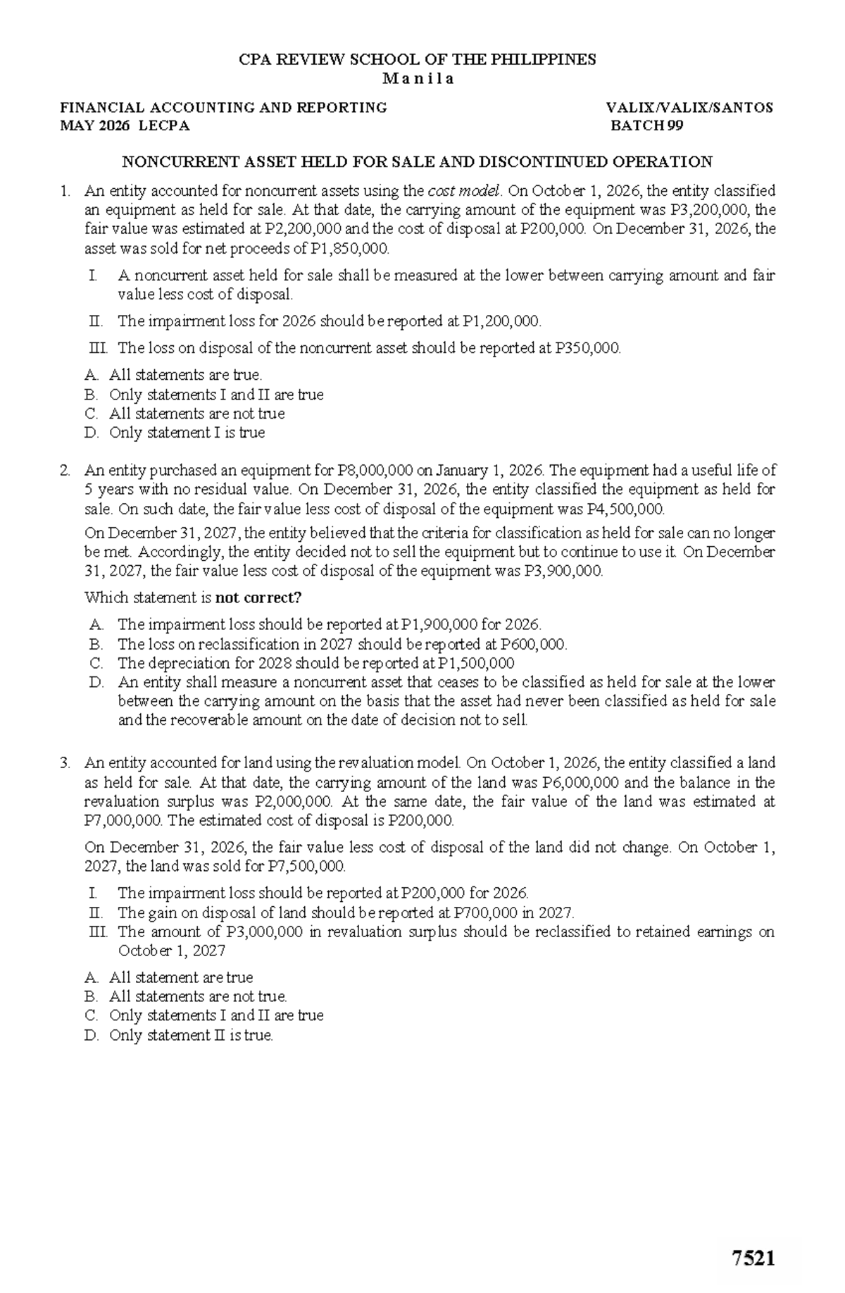 7521 - Noncurrent Assets Held for Sale & Discontinued Operations Review ...