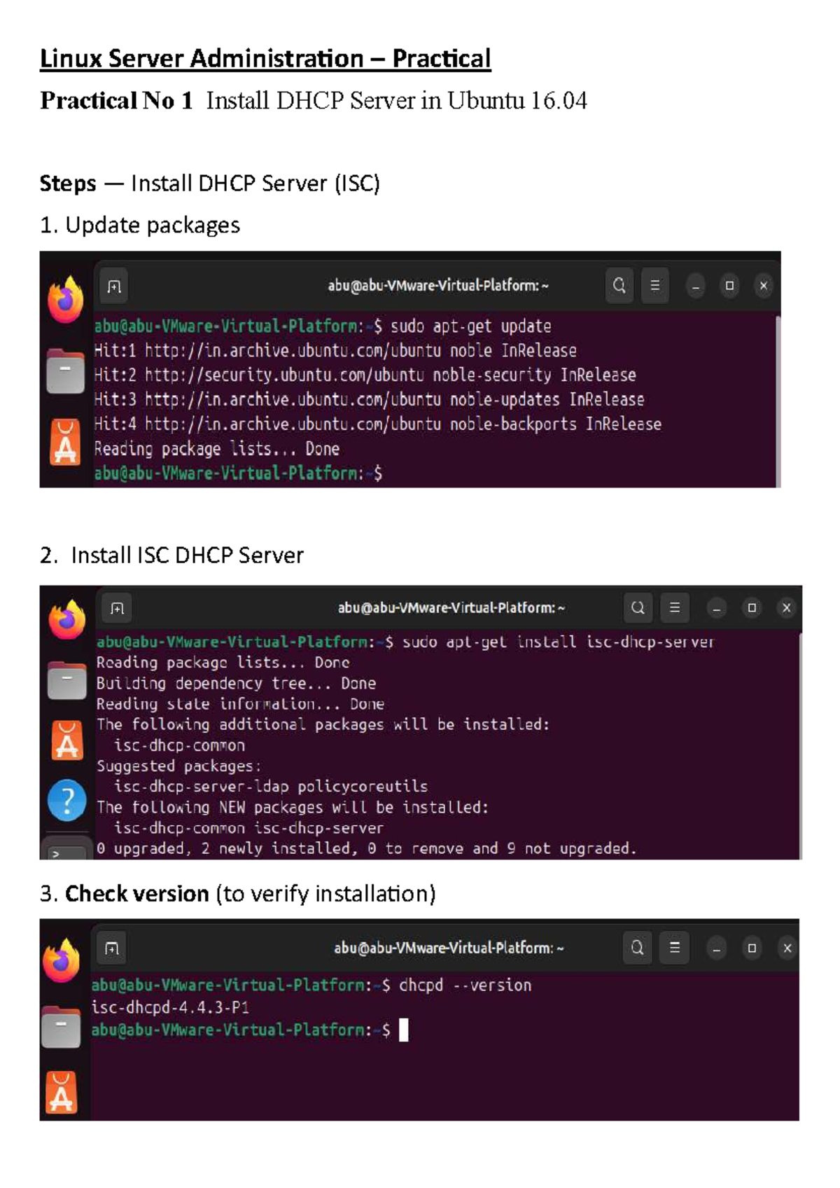 Linux Server Administration Practical (Course Code: LSA 101) - Studocu