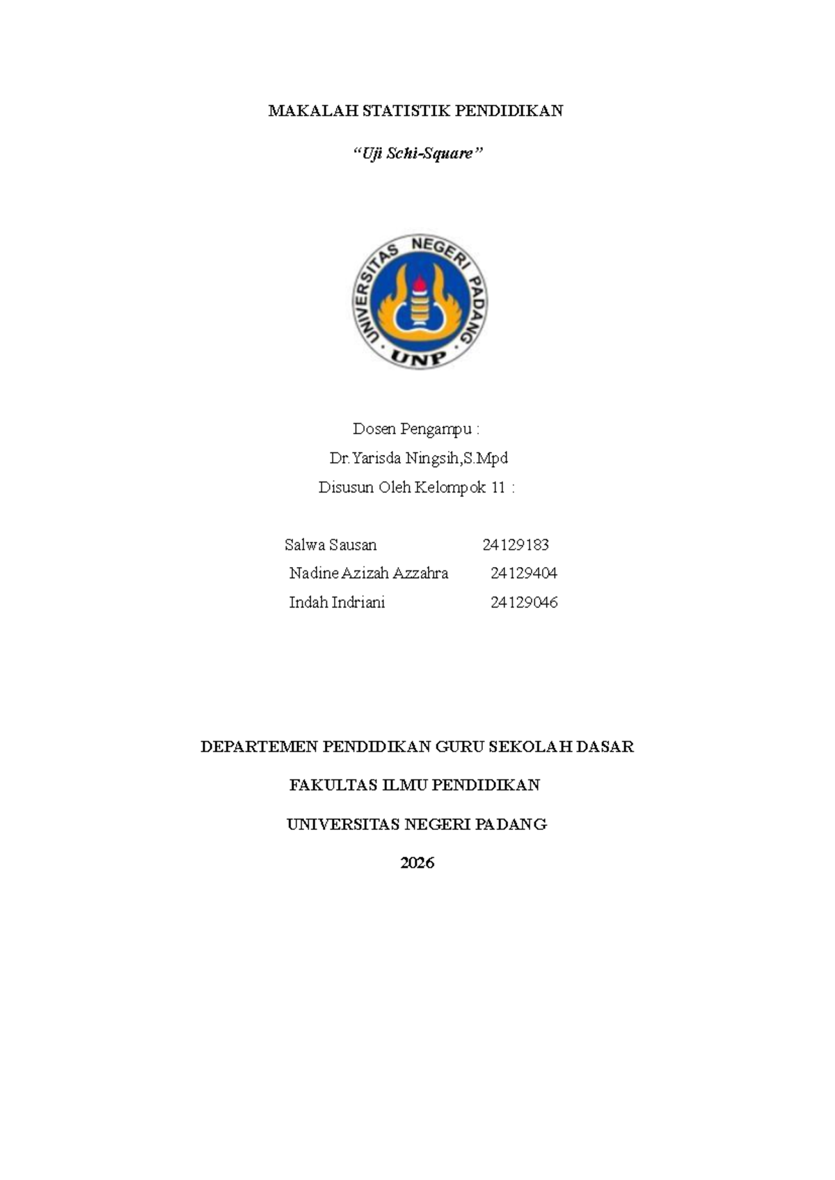 Makalah KLP 11: Analisis Uji Chi-Square dalam Statistik Pendidikan ...