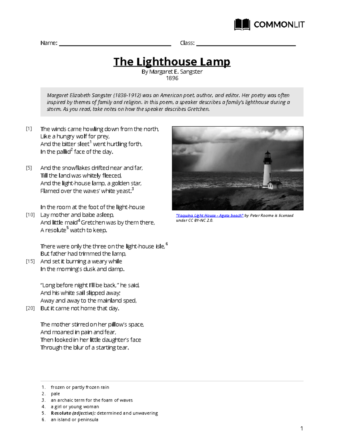 LIT101 Final Exam Notes: The Lighthouse Lamp by Sangster - Studocu