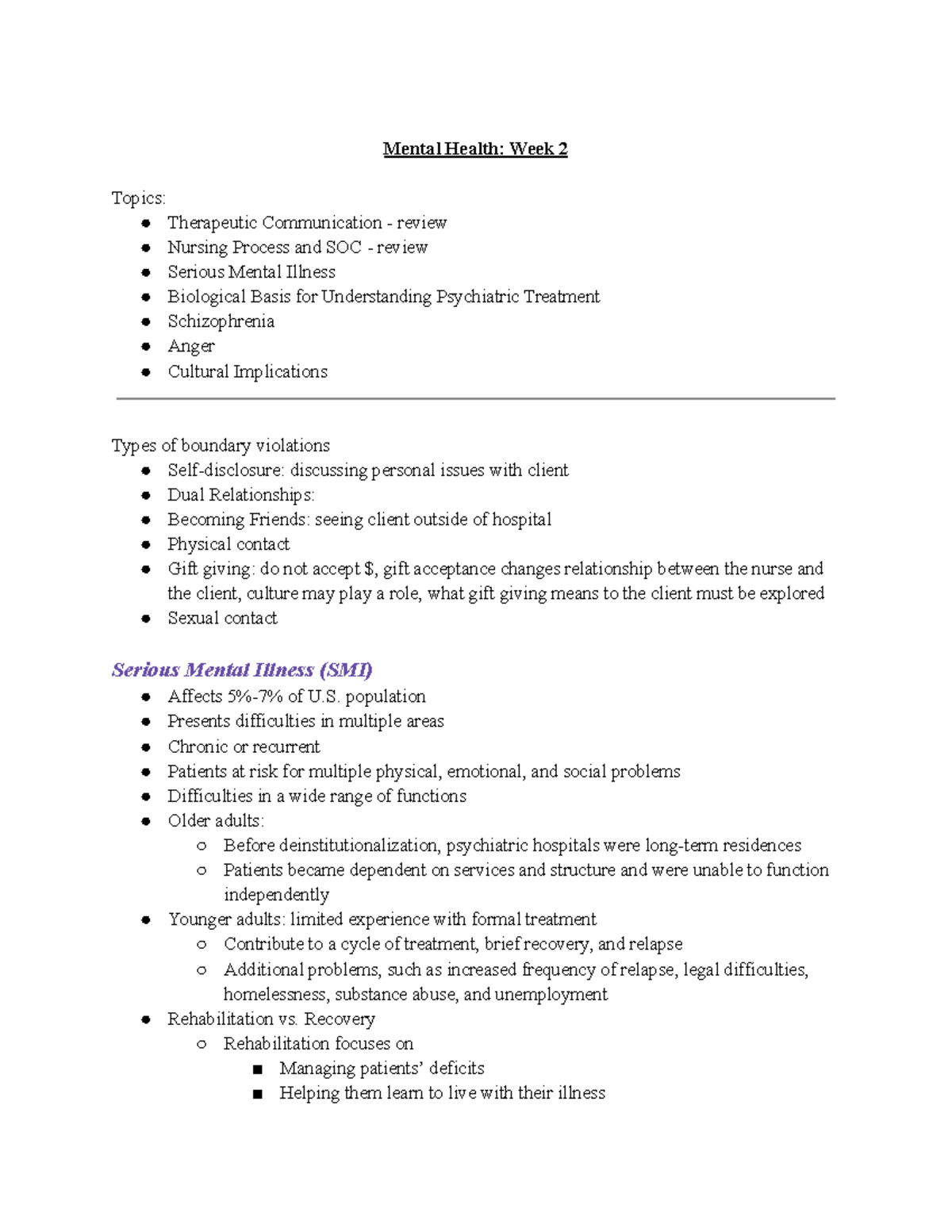 MH W2 - Therapeutic Communication & Psychiatric Treatment Overview ...