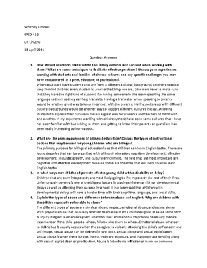 [Solved] How would you support families with limited access to ...