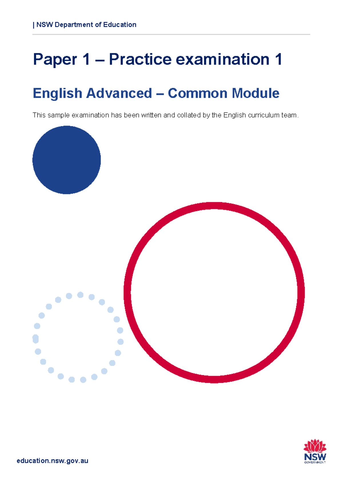 English Advanced (NSW) Paper 1 Practice Exam 1: Texts & Human ...
