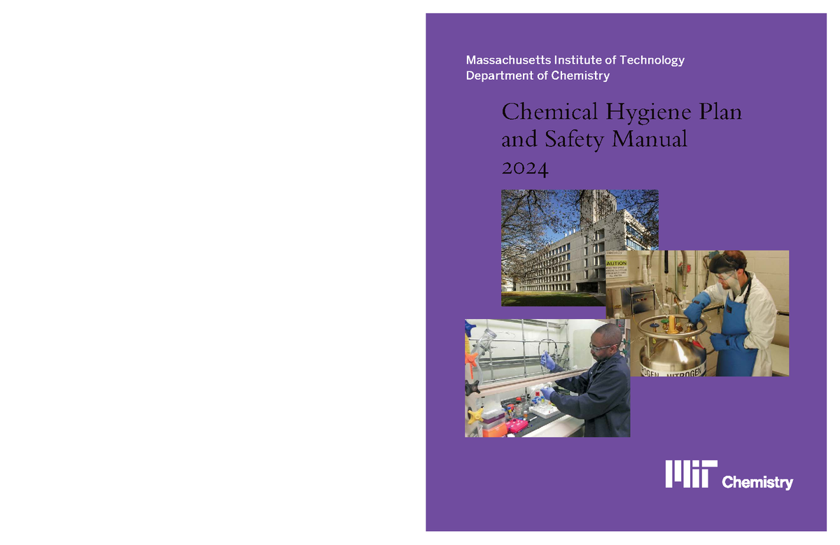MIT Chemistry Department Chemical Hygiene Plan & Safety Manual 2024 ...