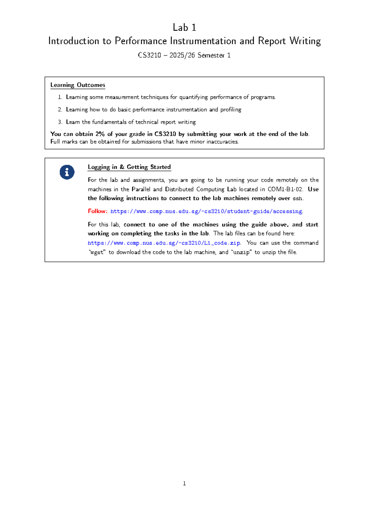 Lab 1: Performance Instrumentation & Report Writing CS3210 - Studocu