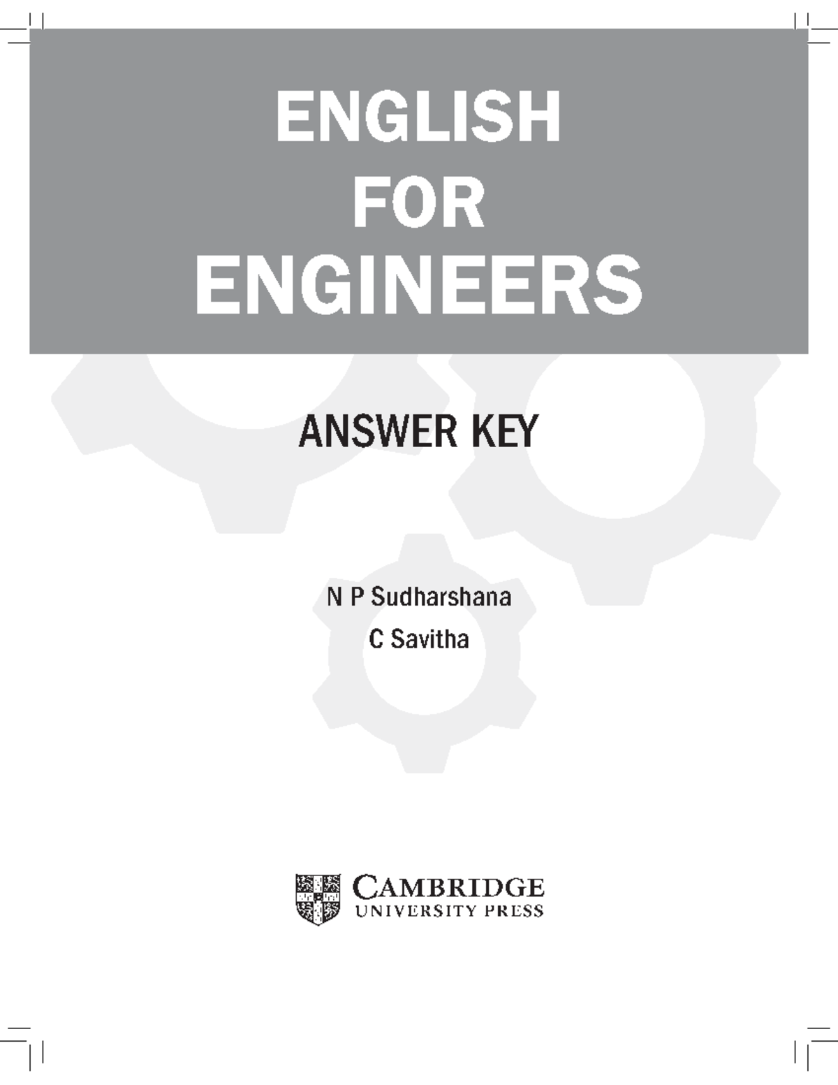 English Answer KEY - N P Sudharshana C Savitha ANSWER KEY ENGLISH FOR ...