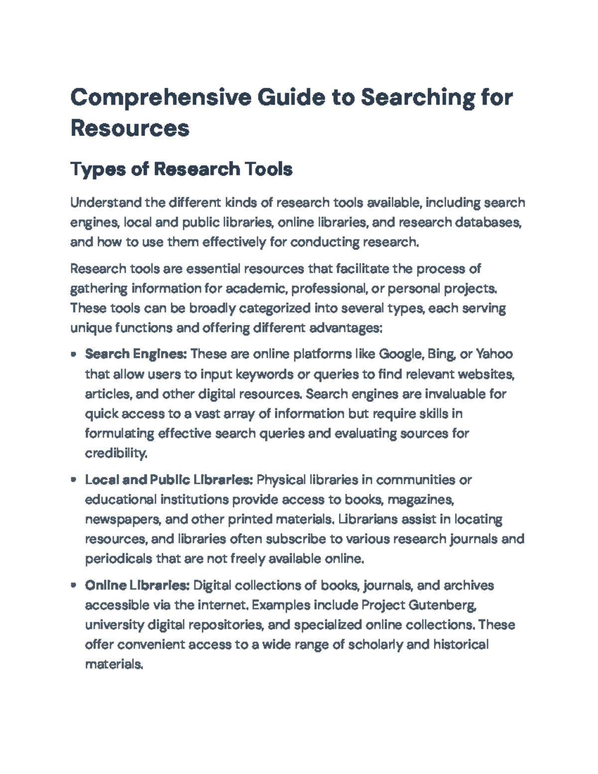 Comprehensive Guide to Research Tools & Techniques for Effective Searching - Studocu