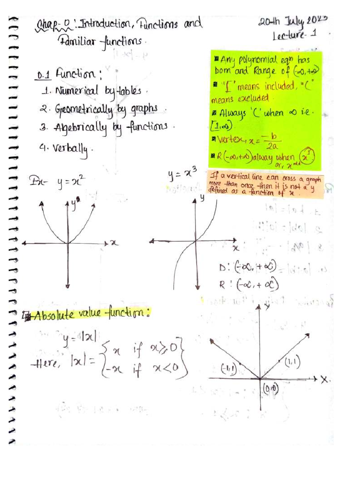 MAT120 Chapter 0 - Functions and Their Properties Lecture Notes - Studocu
