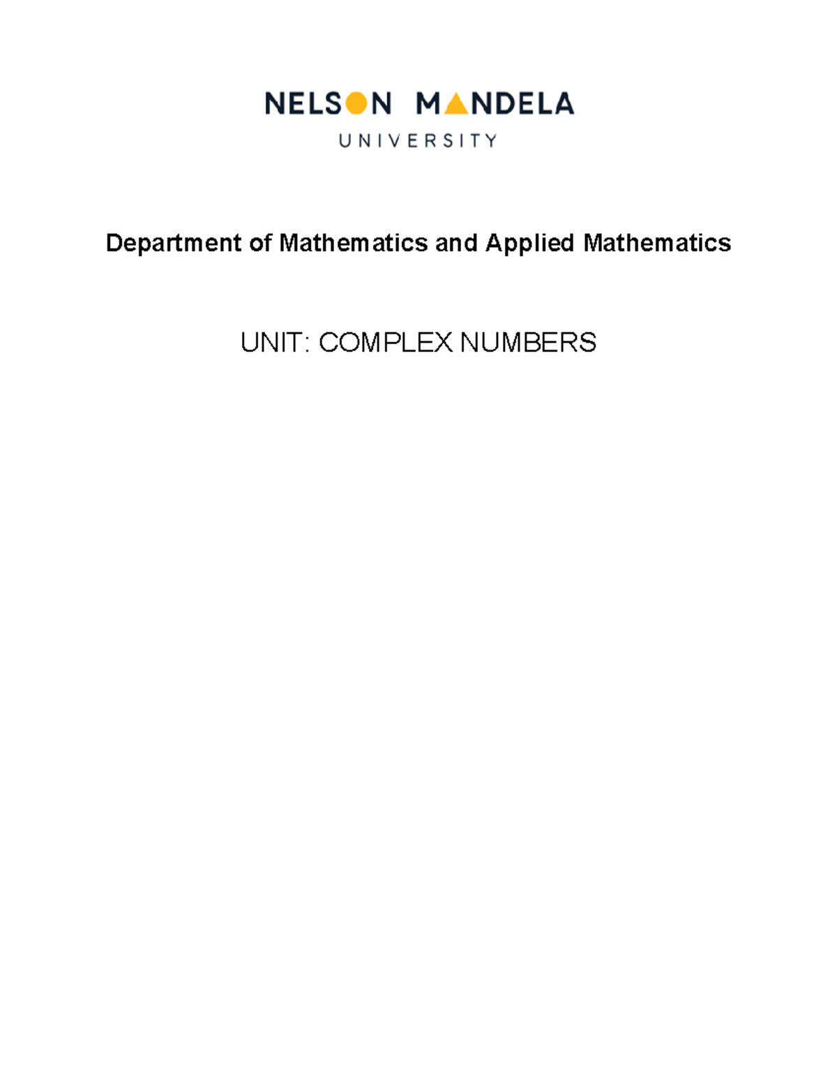 Mathematics 101: Chapter 1 - Complex Numbers Overview and Operations ...