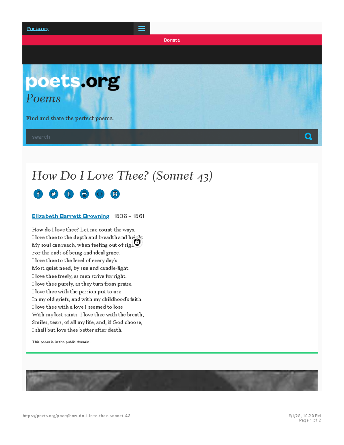 How Do I Love Thee? (Sonnet 43) - Poem Analysis & Insights - Studocu