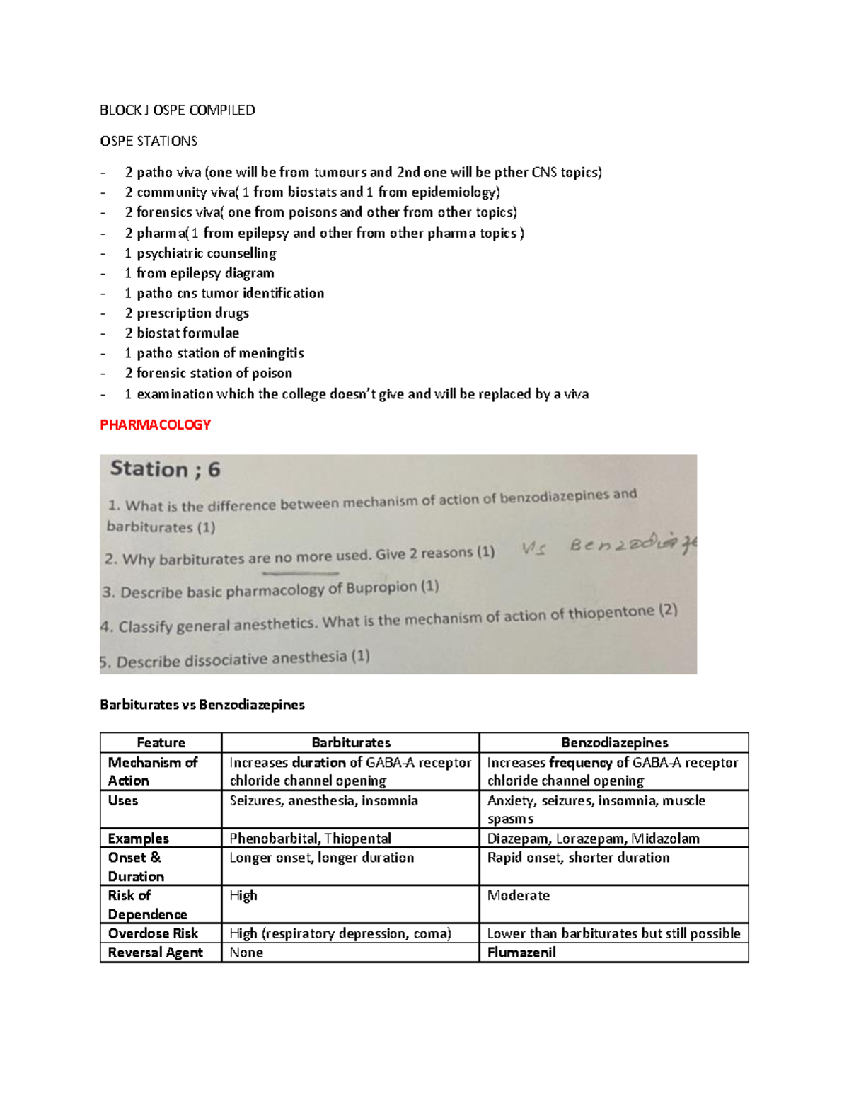 Block J OSPE Compiled Stations: Patho, Pharma, Forensics & More - Studocu