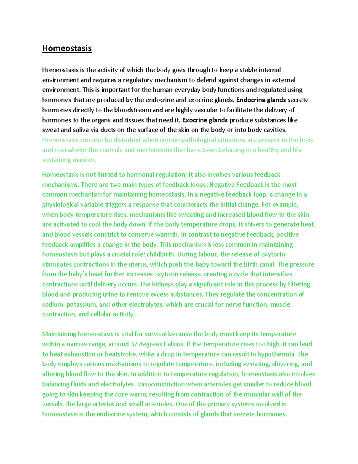 Homeostasis in Human Physiology: Mechanisms and Hormonal Regulation ...