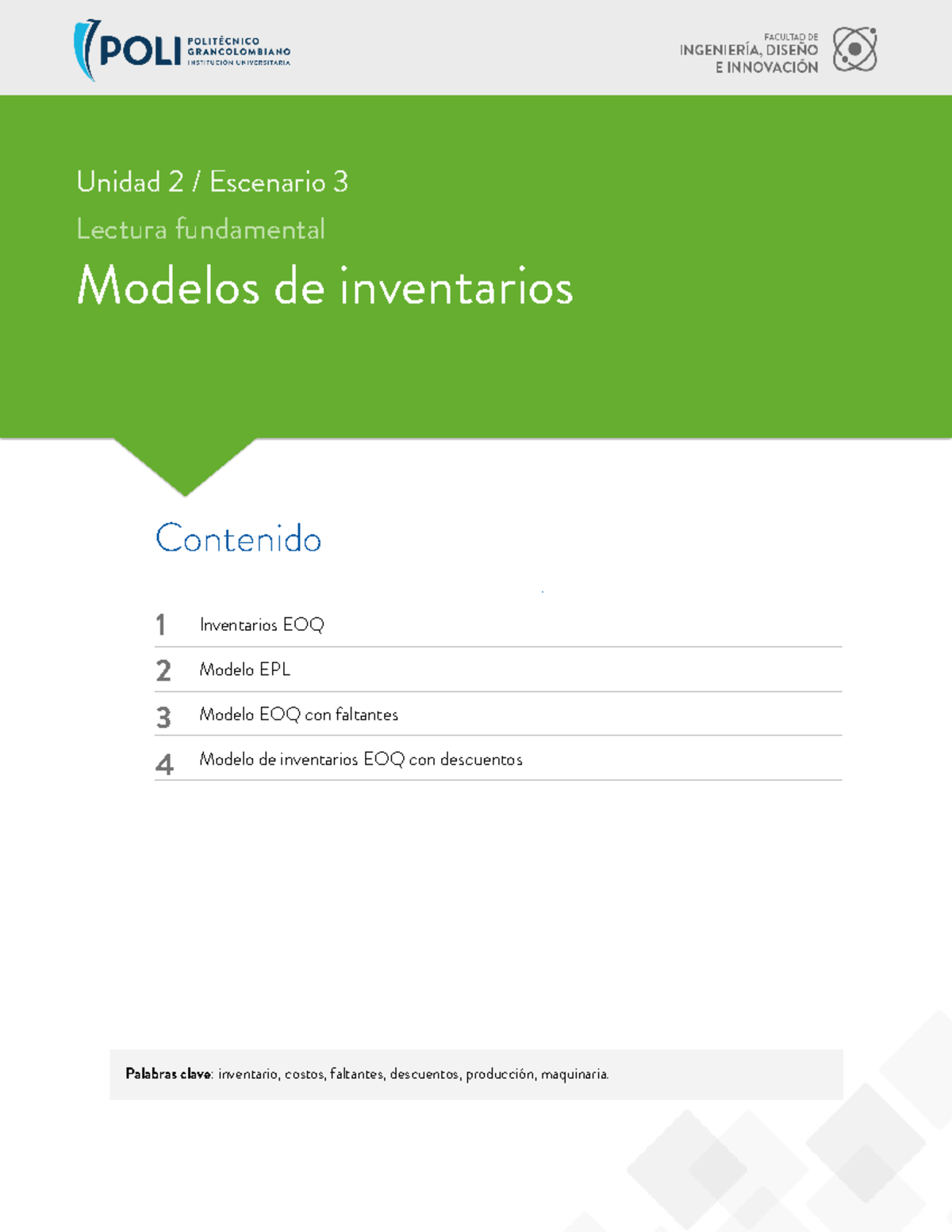 Modelos de Inventarios EOQ: Fundamentos y Aplicaciones (Esc 3) - Studocu