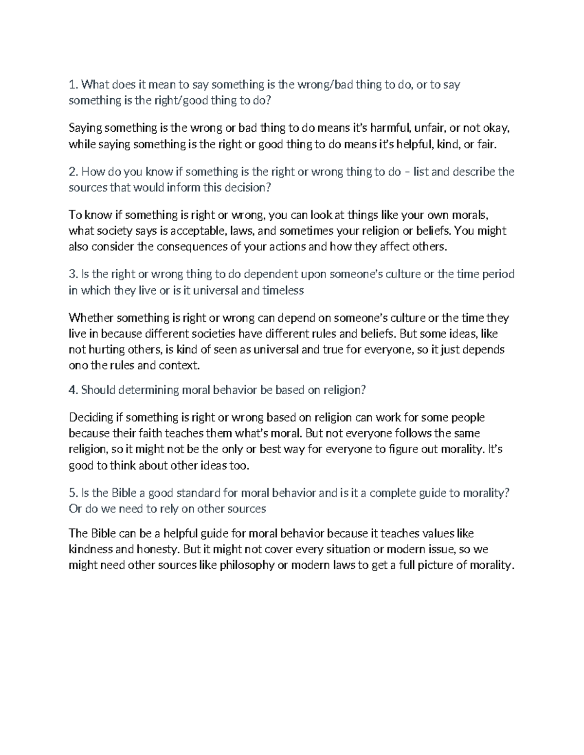 REL 101: Understanding Morality and Ethical Decision-Making - Studocu