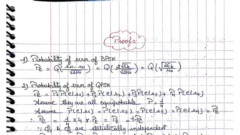 Final Proofs on Probability of Error for BPSK and QPSK - Studocu