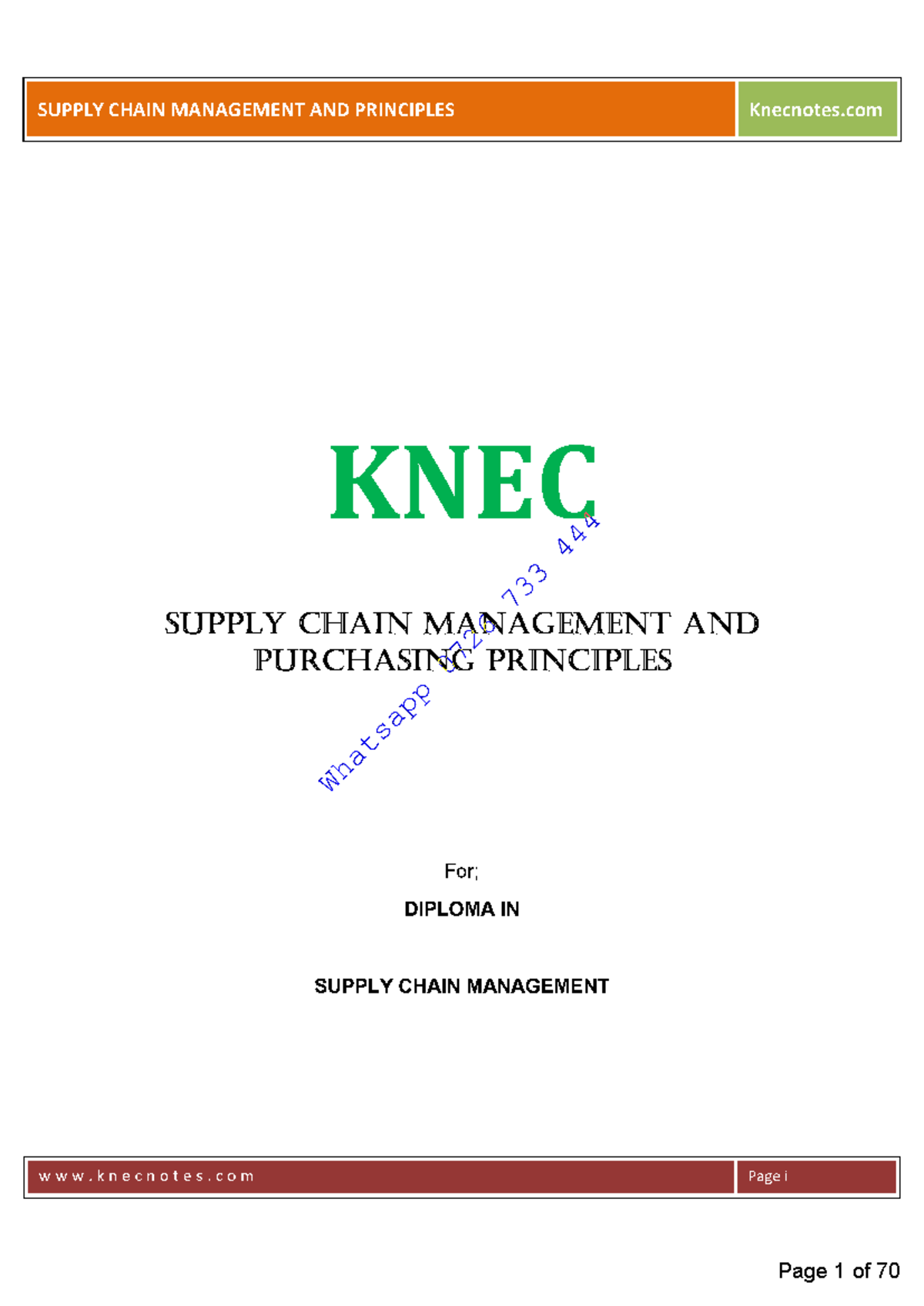 Supply Chain Management and Principles notes plwhav - legal issues in ...