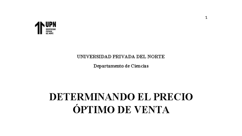 Determinación del Precio Óptimo de Venta en Emprendimiento Familiar ...
