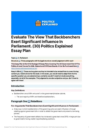 Politics A Level: Evaluating the Success of Devolution (30) Essay Plan ...