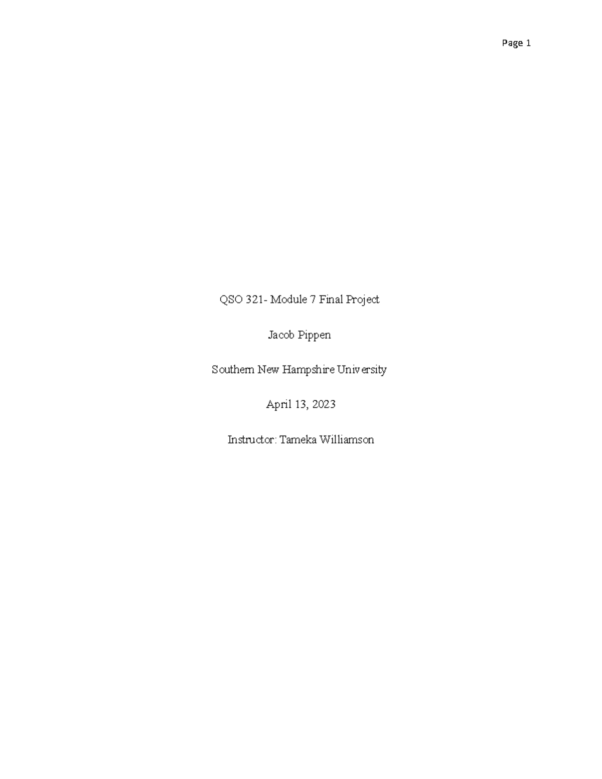 QSO 321 Module 7 Final Project: Triple Bottom Line Analysis - Studocu