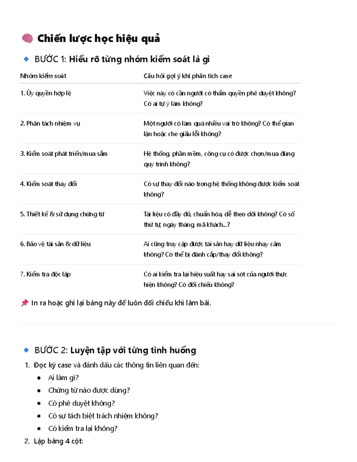 Chiến lược học hiệu quả: Phân tích Case Study BƯỚC 1 & 2 - Studocu